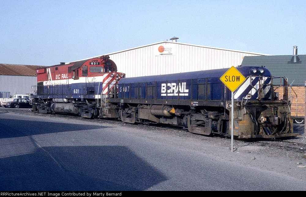 BC Rail S407 and 631 Probably Didn't Need That Sign